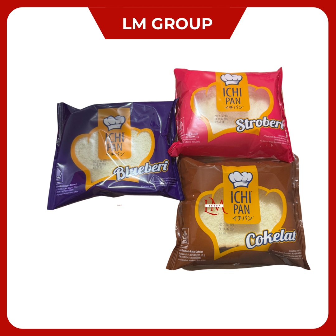 Roti Ichi Pan Lembut Selai Rasa Stroberi/Cokelat/Blueberry 55gr ...