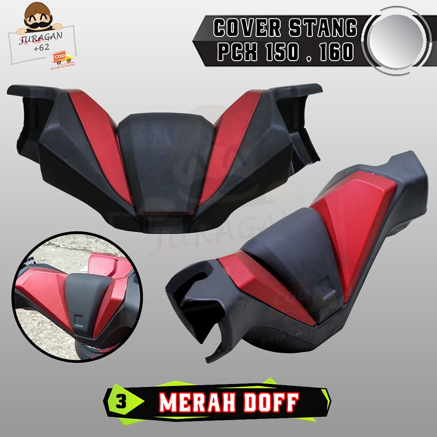 TUTUP COVER STANG PCX 160 150 ABS CBS CBU HONDA CARBON KARBON FULLSET DENGAN BAUT PNP PNP ...
