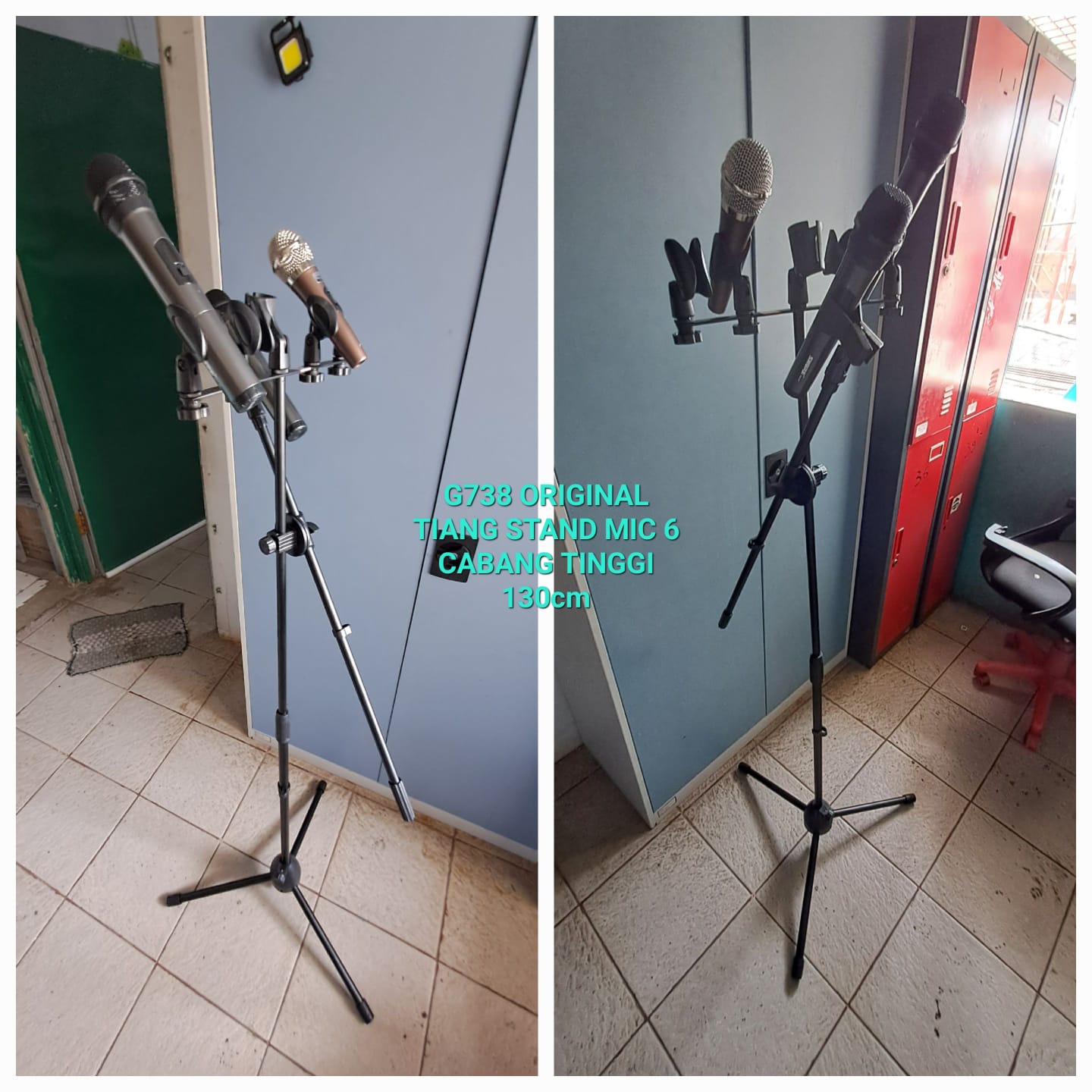 G738 ORIGINAL TIANG STAND MIC 6 CABANG TINGGI 130 CM MIK MIK MICROPHONE ...