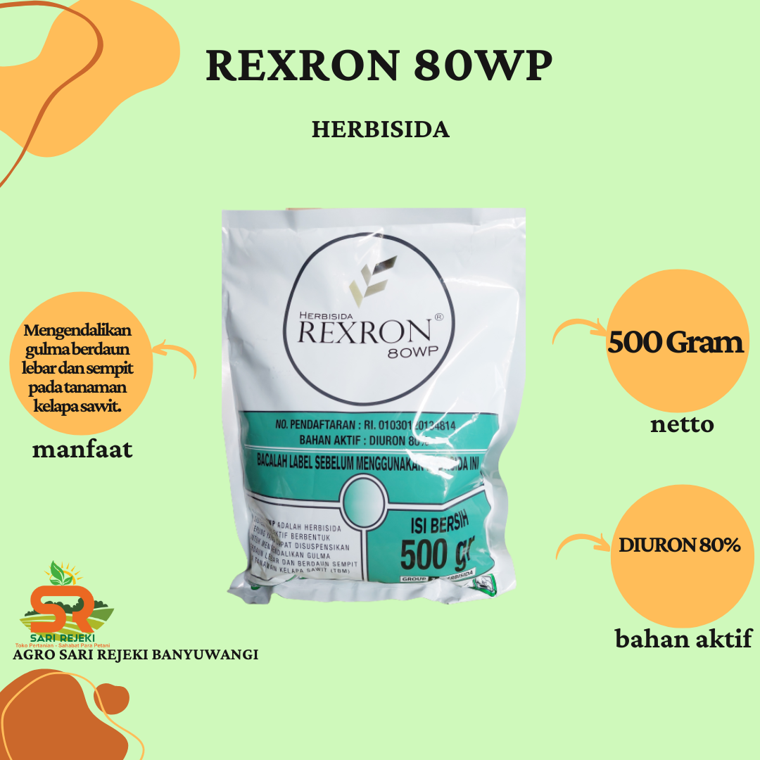 REXRON 80WP 500GR (BAHAN AKTIF DIURON 80%) herbisida lulangan dan ...