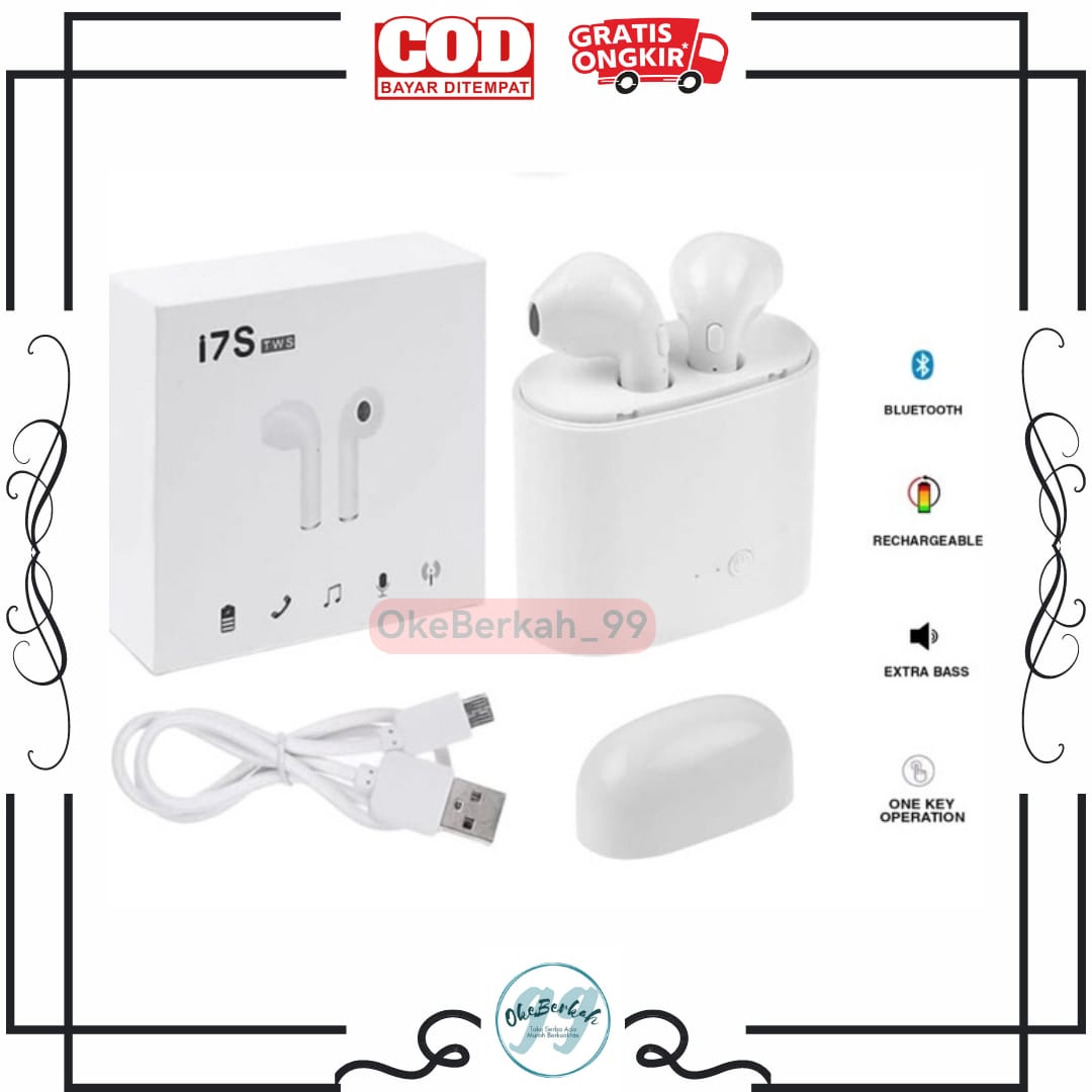 [COD] Headset Headshet Bluetooth Hf i7Mini Earphone i7S Wireless TWS | Lazada Indonesia