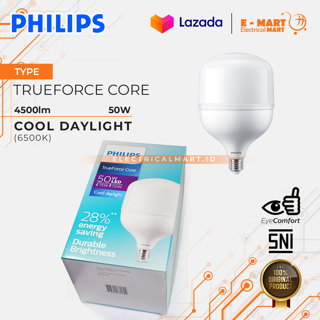 PROMO PHILIPS LED TFORCE CORE 50W 50 Watt E27 PUTIH GROSIR GARANSI / Lampu LED 50W PHILIPS GEN3 ...