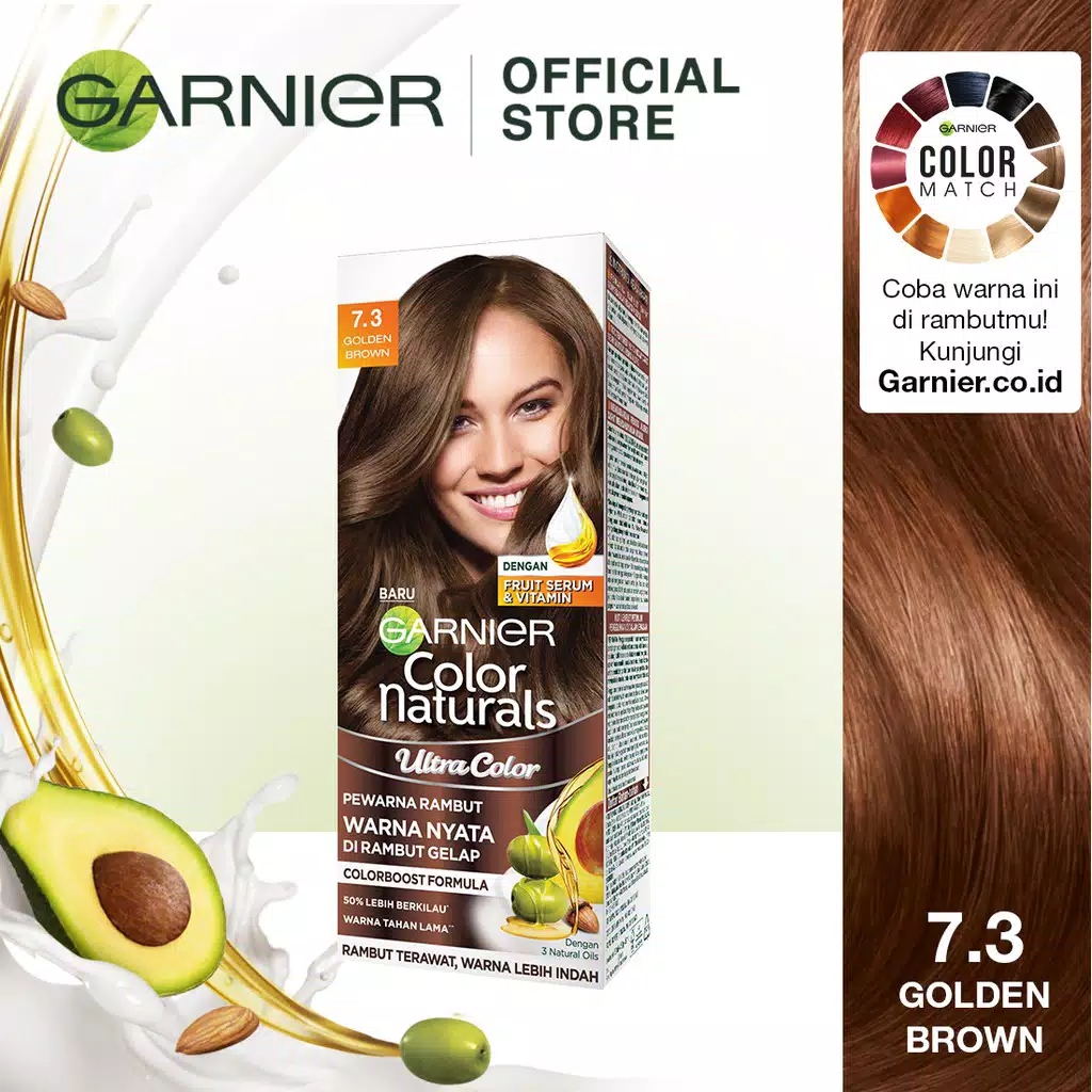 Garnier Color Naturals Hair Color Cat rambut Semir Rambut Coklat Hitam ...
