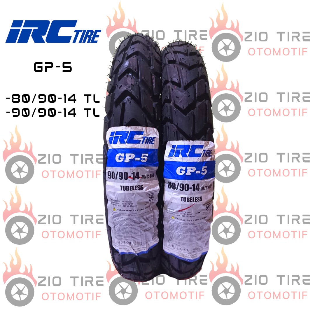 BAN LUAR IRC GP5 RING 14 TUBELESS 80/90 DAN 90/90 | Lazada Indonesia