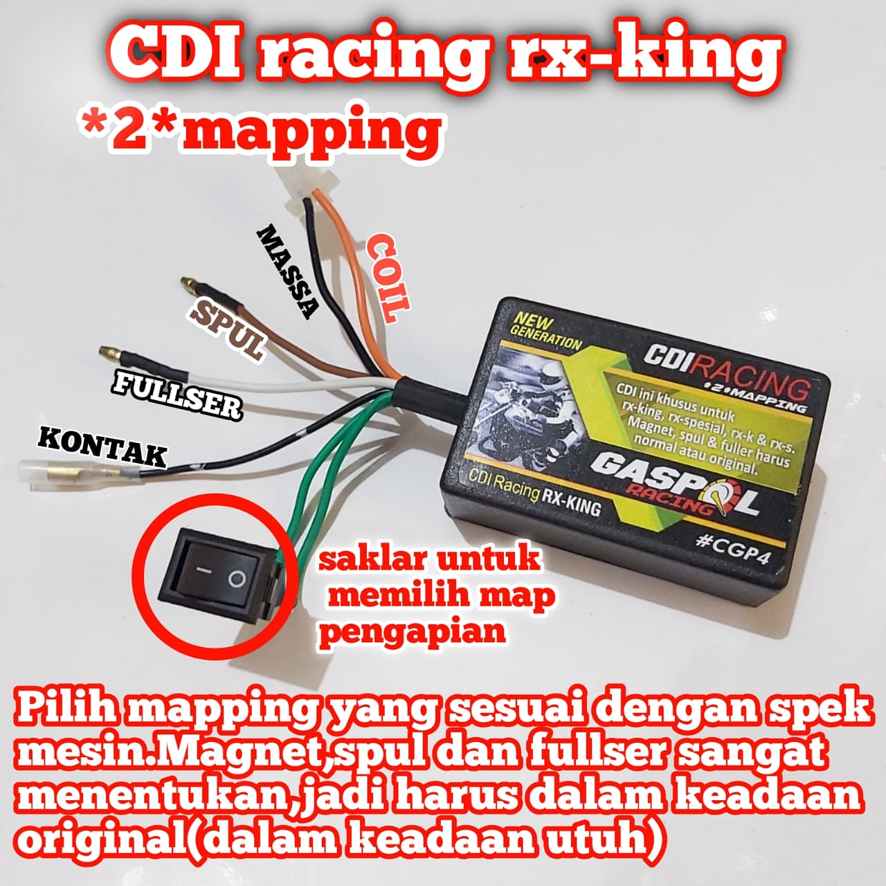 CDI RX KING RACING 2 MAPPING BIKIN MAKIN KENCENG GASPOL RACING | Lazada ...