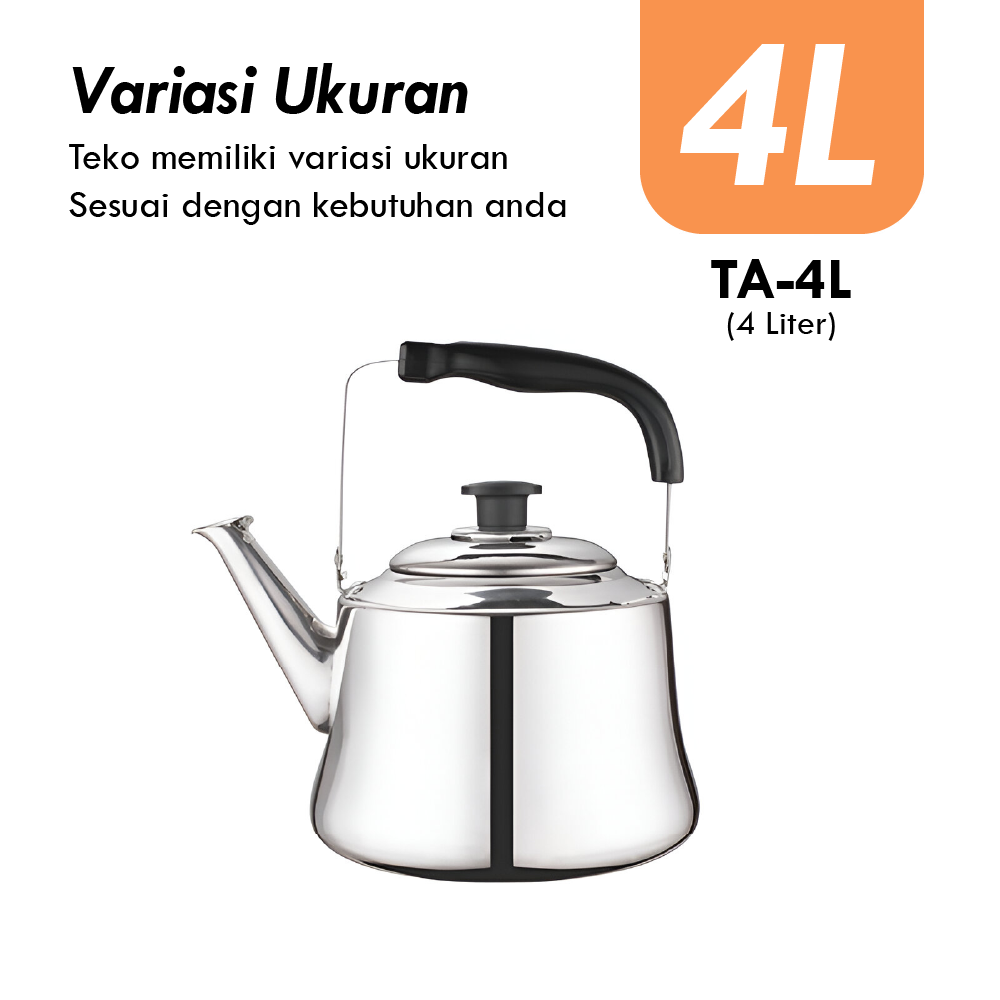 Teko Stainless Steel Teko Masak Air Teko Kopi Teh / Ceret Bunyi Siul Stainlees Steel Anti Karat ...
