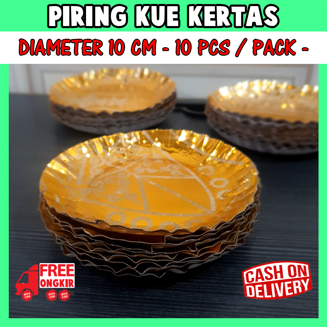 Piring kue ulang tahun / Piring Kue Kertas GOLD / Piring kertas ulang tahun / Paper Plate Gold ...