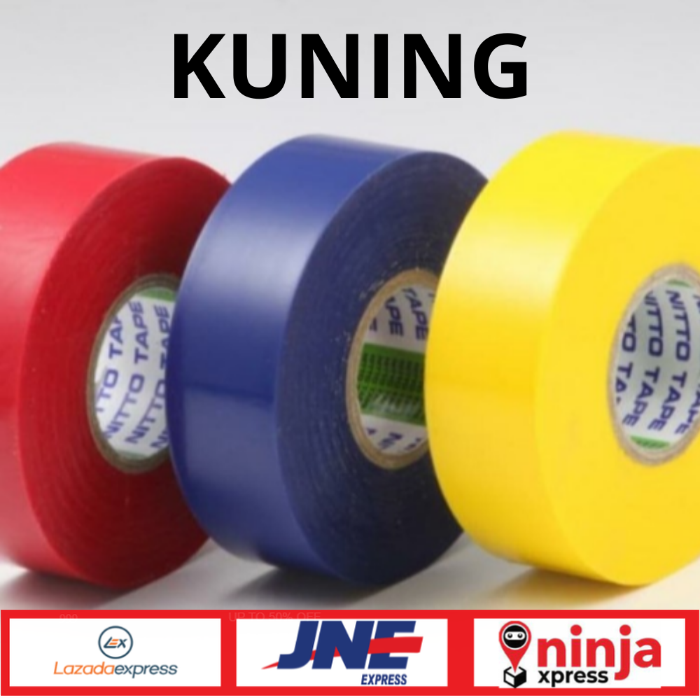 ISOLASI NITTO WARNA KUNING / MERAH / BIRU / HIJAU/ 2 biji | Lazada ...