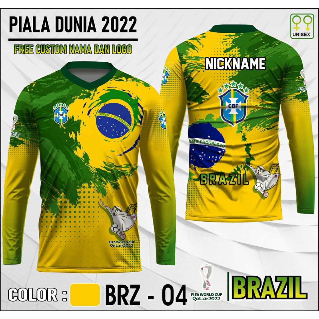 Jersey piala dunia 2022 qatar baju brazil kaos fans timnas brasil ...