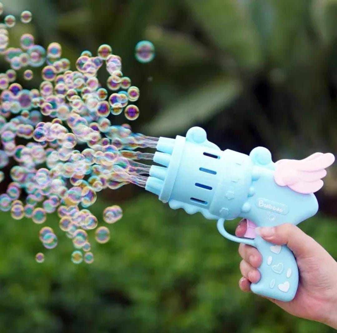 Mainan Dream Bubble Gun Angel Sayap Gelembung Sabun Tembakan Balon ...