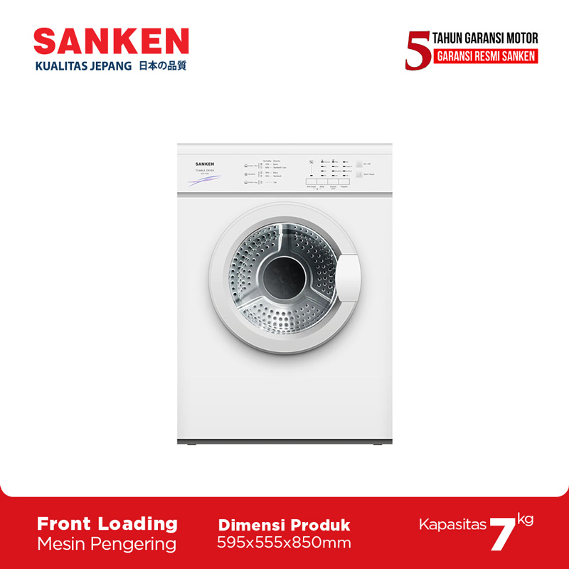 SANKEN Mesin Pengering Pakaian Front Loading / Tumble Dryer 7 Kg SFD-7500 | Lazada Indonesia