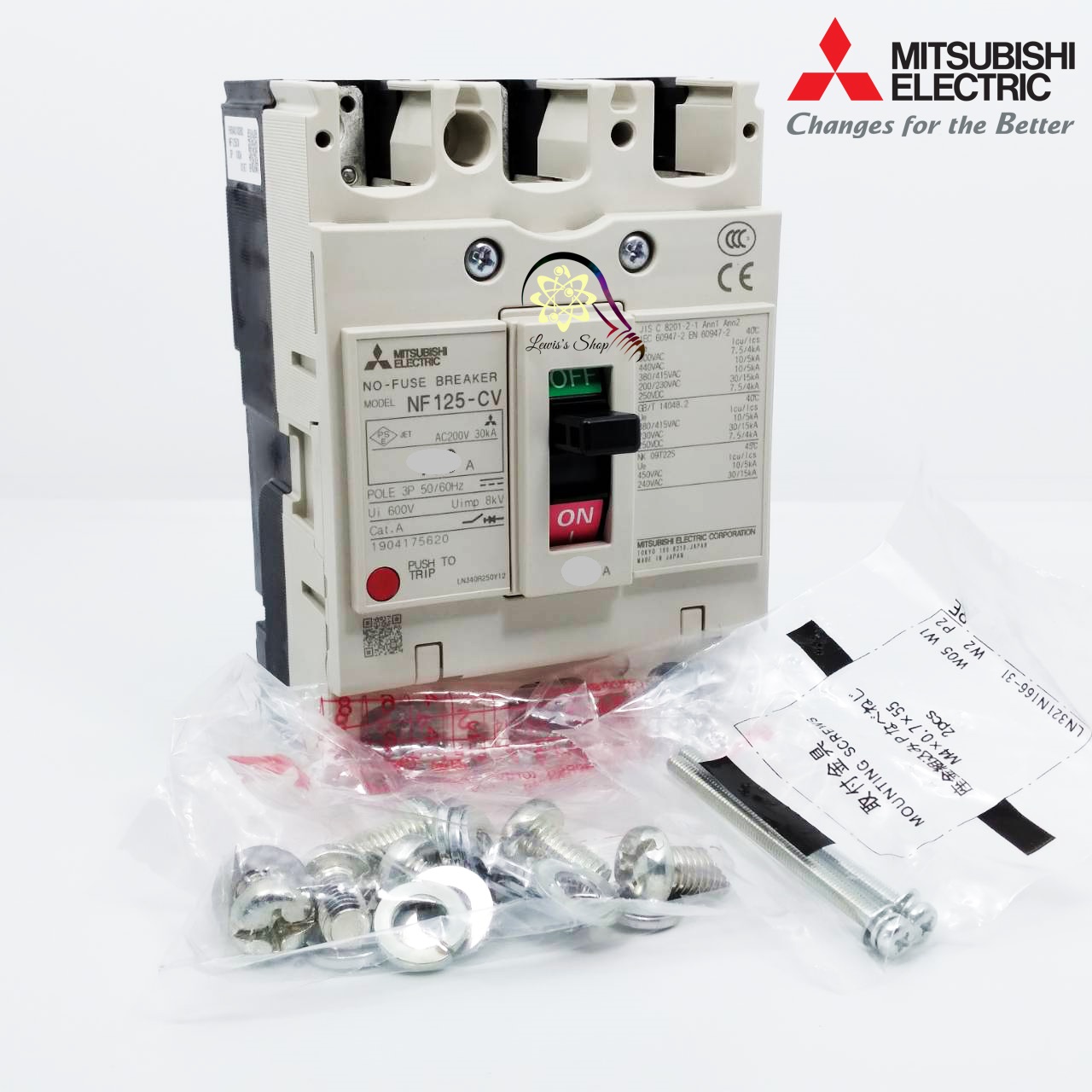 MCCB Mitsubishi 80A / 100A / 125A NF125-CV No Fuse Breaker Made In ...