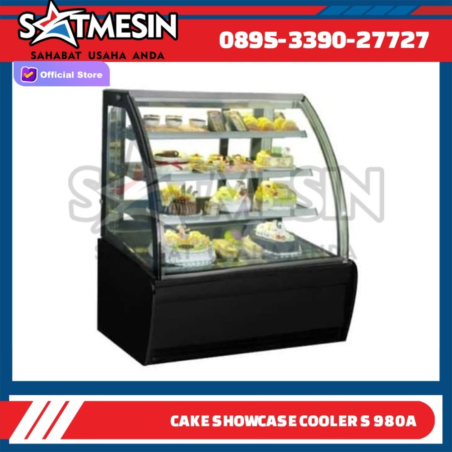 GEA CURVED GLASS CAKE SHOWCASE COOLER S-980A - S-980 - SHOWCASE KUE ...