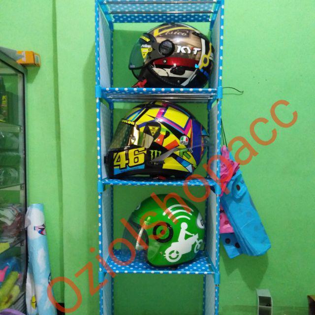 Rak helm 5 susun tempat helm muat lebih banyak helm lebih luas dan ...