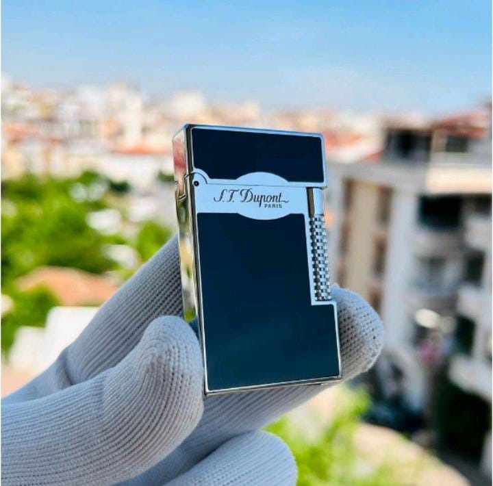 Korek Api S.T Dupont Paris Black Silver Plated Premium Quality Import ...