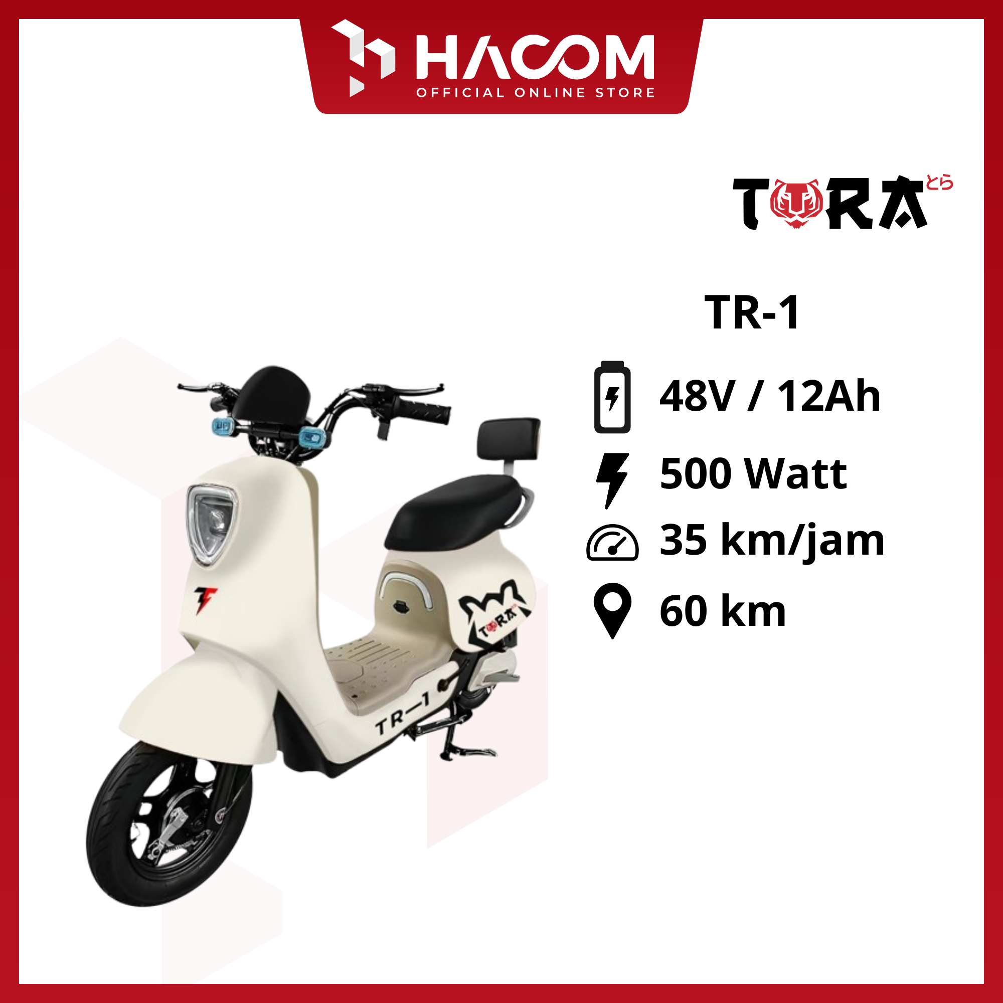 Sepeda Listrik TORA BIKE TR-1 500watt Garansi Resmi | Lazada Indonesia