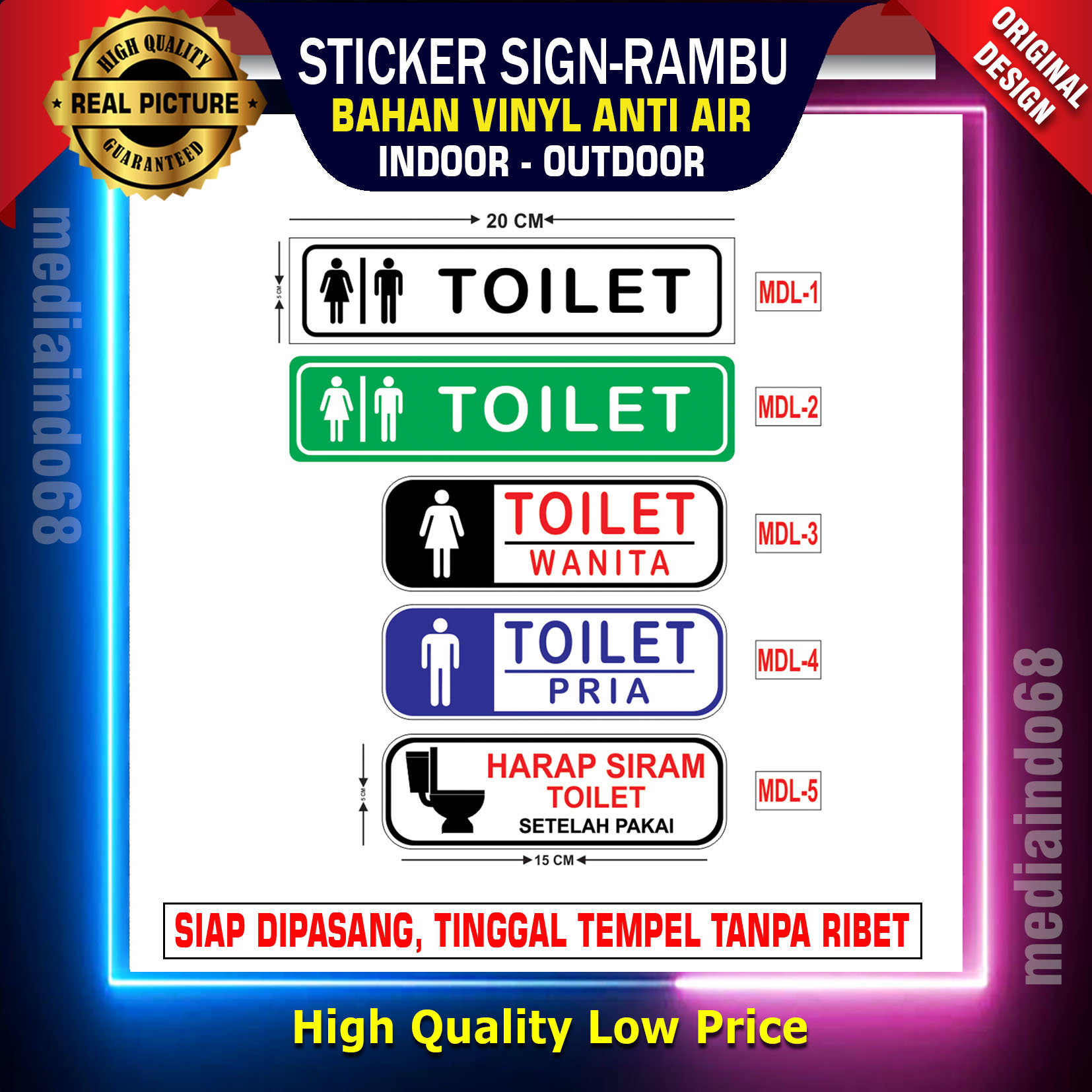 STICKER SIGN-RAMBU BAHAN VINYL ANTI AIR (LAMINATING) | Lazada Indonesia