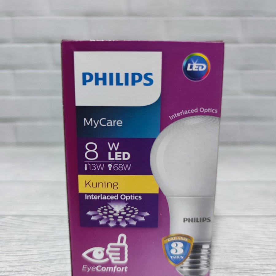 Philips Led Mycare 8w cahaya kuning warm white WW Lampu Led Philips 8 ...