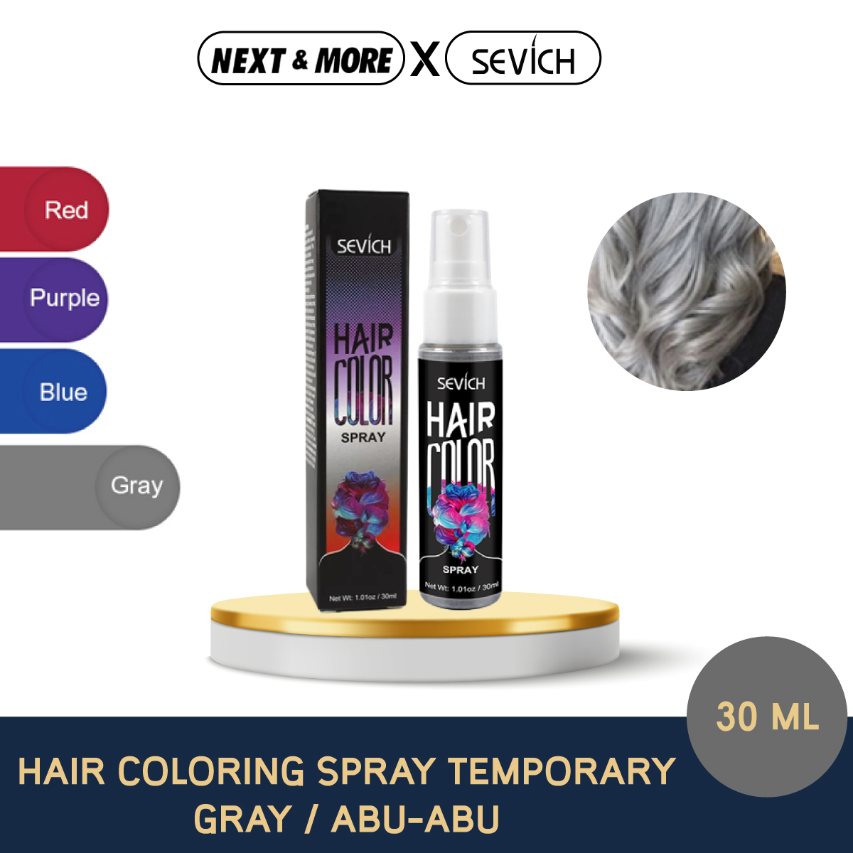 Sevich Hair Spray Dye Cat Pewarna Rambut Color Non Permanen Hanya ...