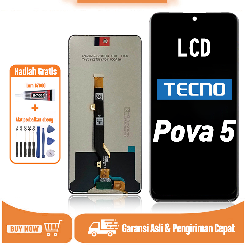 LCD Tecno POVA 5 Original TOUCHSCREEN Kompatibel Untuk Fullset ...