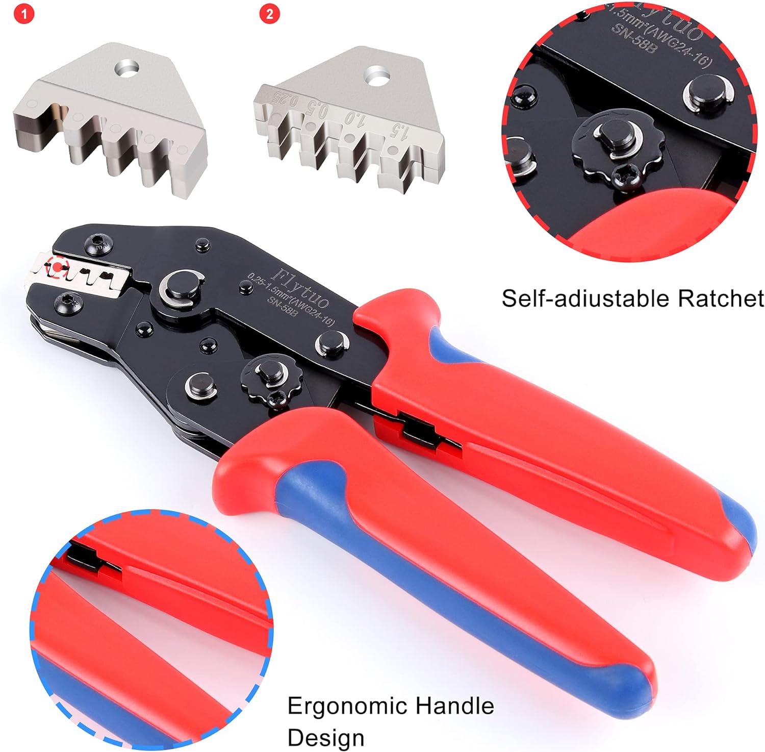 Set Terminal kabel Tembaga Crimp konektor Male Female Tang crimper SN ...