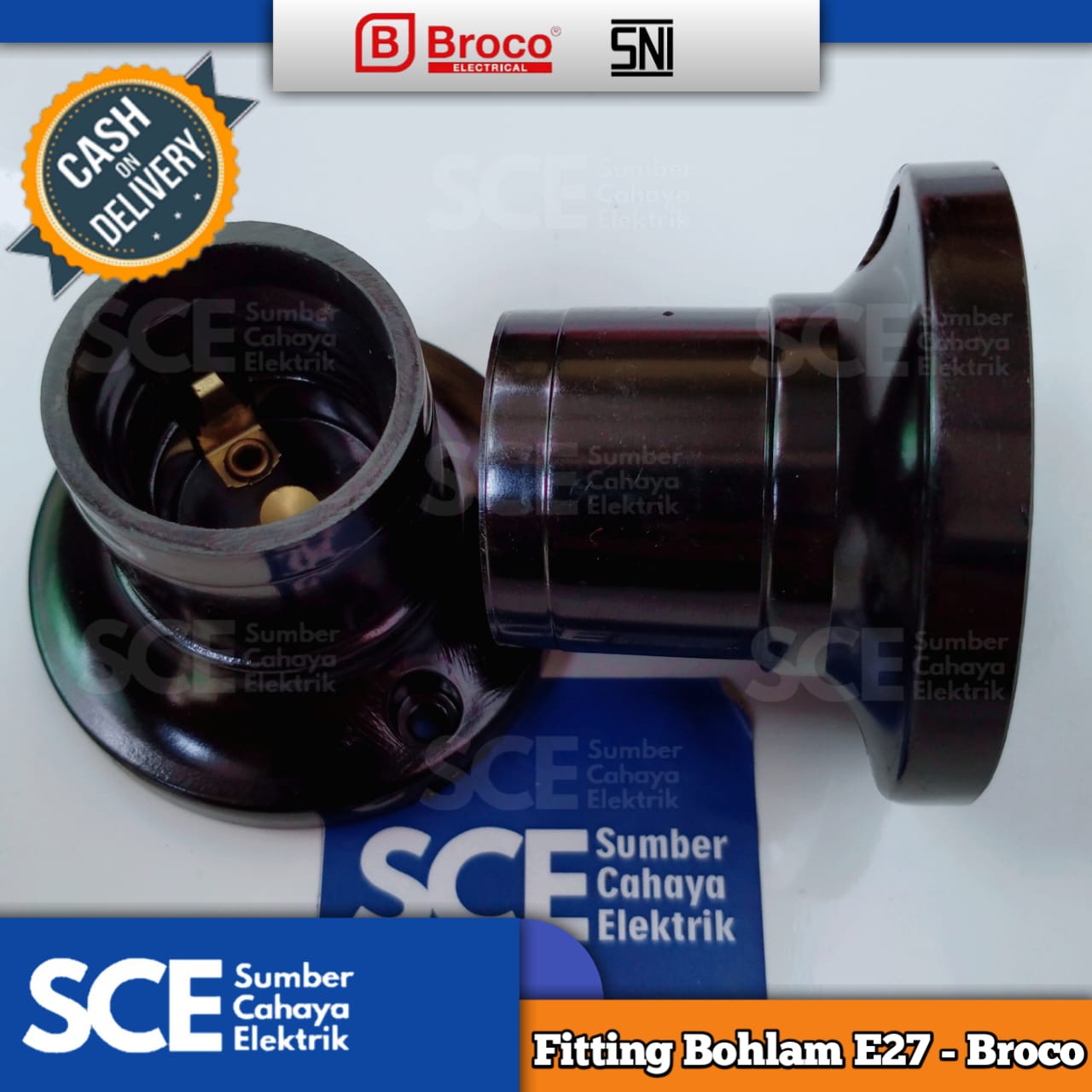 FITTING PLAFON BULAT HITAM - FITTING TEMPEL BROCO 120L E27 | Lazada ...