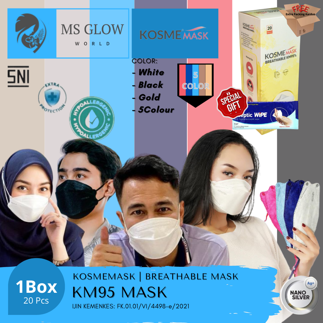 MASKER KM95 KOSMEMASK BREATHABLEMASK NANO SILVER - KOSME MASK (1Box ...