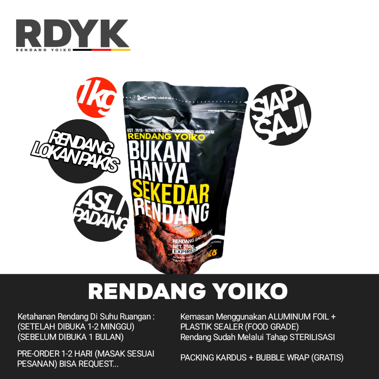 1Kg RENDANG YOIKO LOKAN X PAKIS ASLI PADANG | Lazada Indonesia