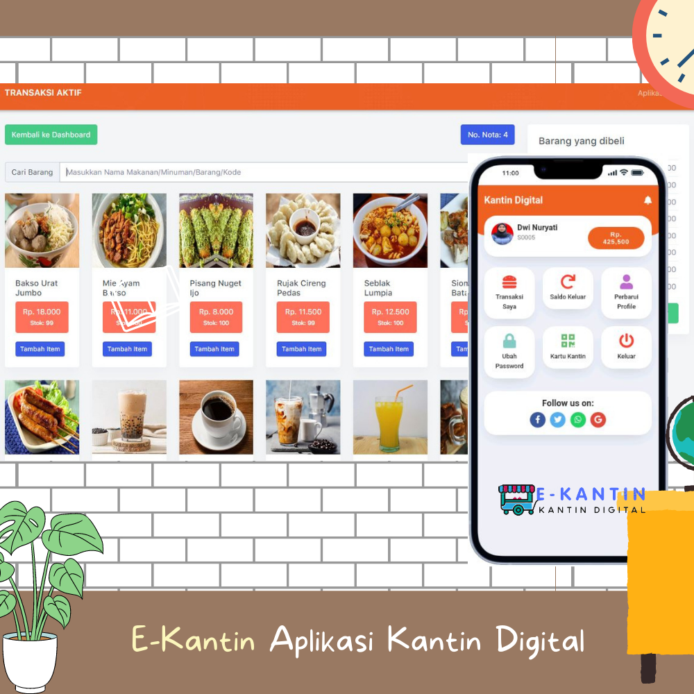 E-Kantin Aplikasi Kantin Digital Berbasis Web | Lazada Indonesia