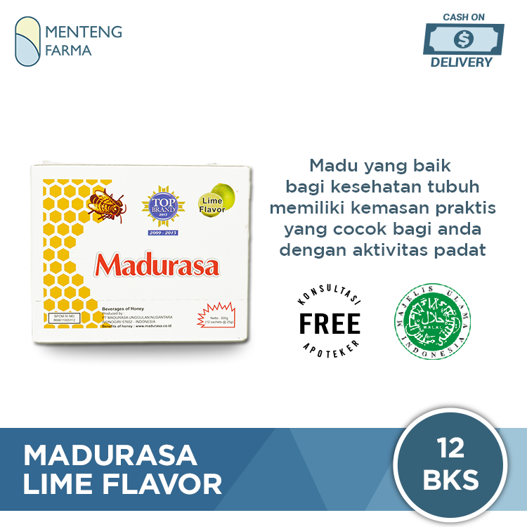 Madurasa Lime Flavor (Dus Isi 12 Sachet) - Madu Asli Rasa Lime | Lazada ...