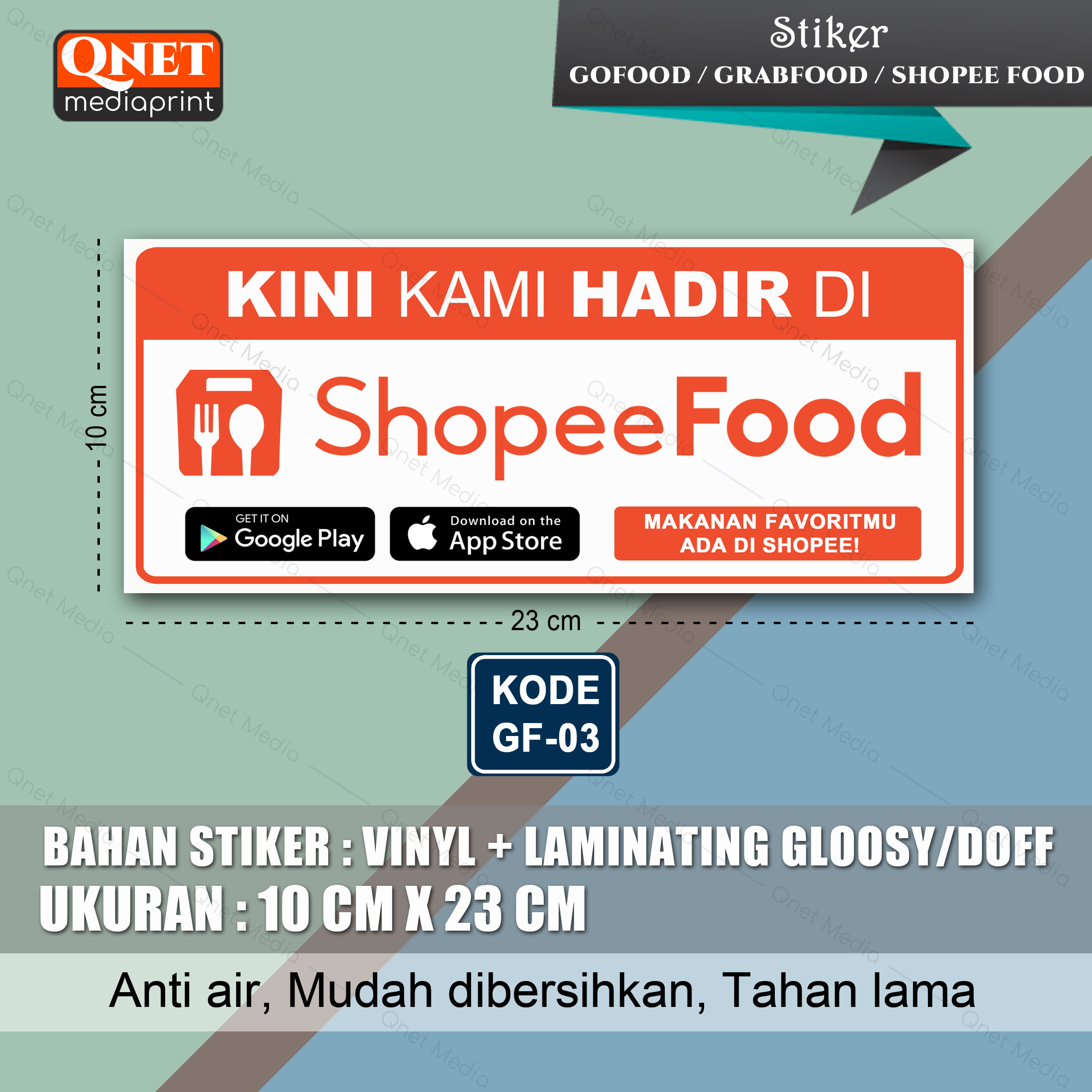 STIKER KINI KAMI HADIR DI + LAMINATING GLOSSY | Lazada Indonesia