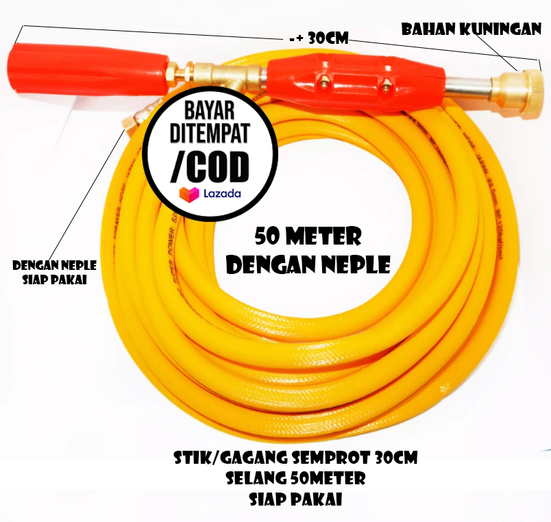 SIAP PAKAI Promo Selang Kompresor 50M MOSWELL Dan Gagang Semprot 30cm ...