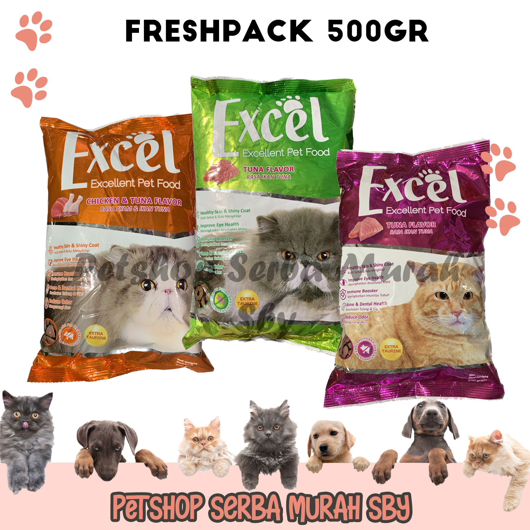 Excel Tuna atau Chicken&Tuna Adult Freshpack 500gr - Makanan Kucing ...