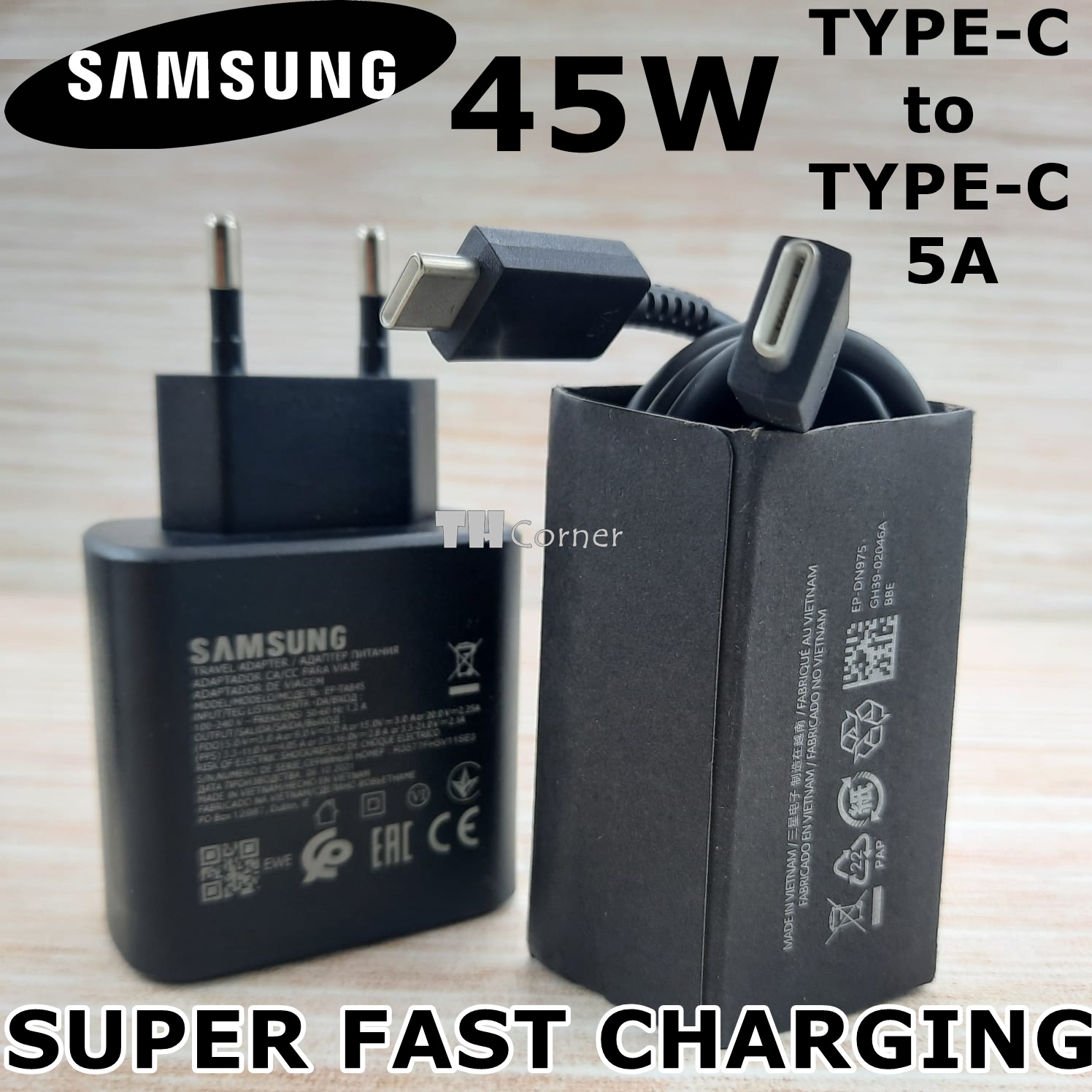 Charger Samsung 45W Travel Adapter Super Fast Charging Type-C to Type-C ...