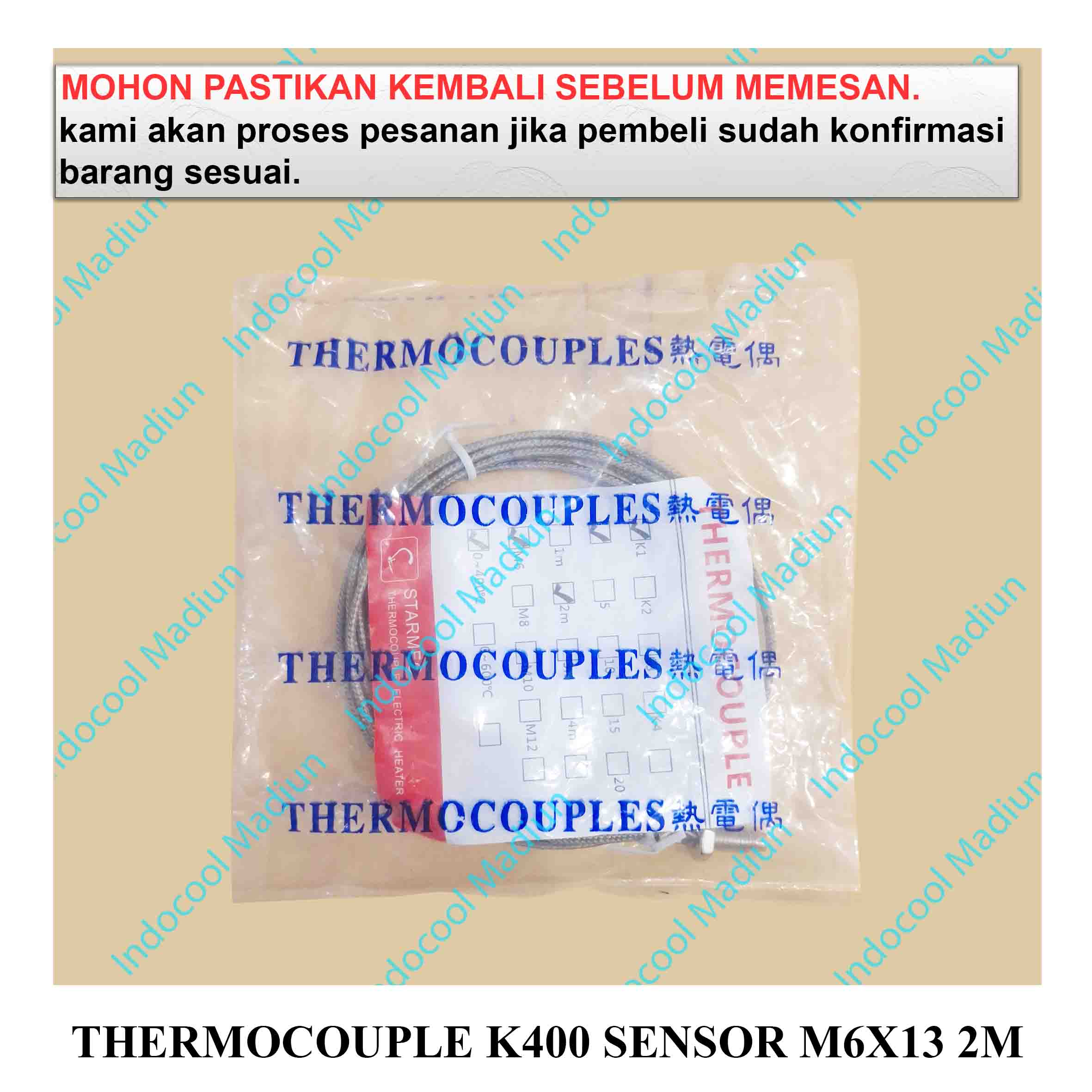 SENSOR THERMOCOUPLE / TERMOKOPEL / PENGUKUR SUHU / THERMOCOUPLE K400 ...
