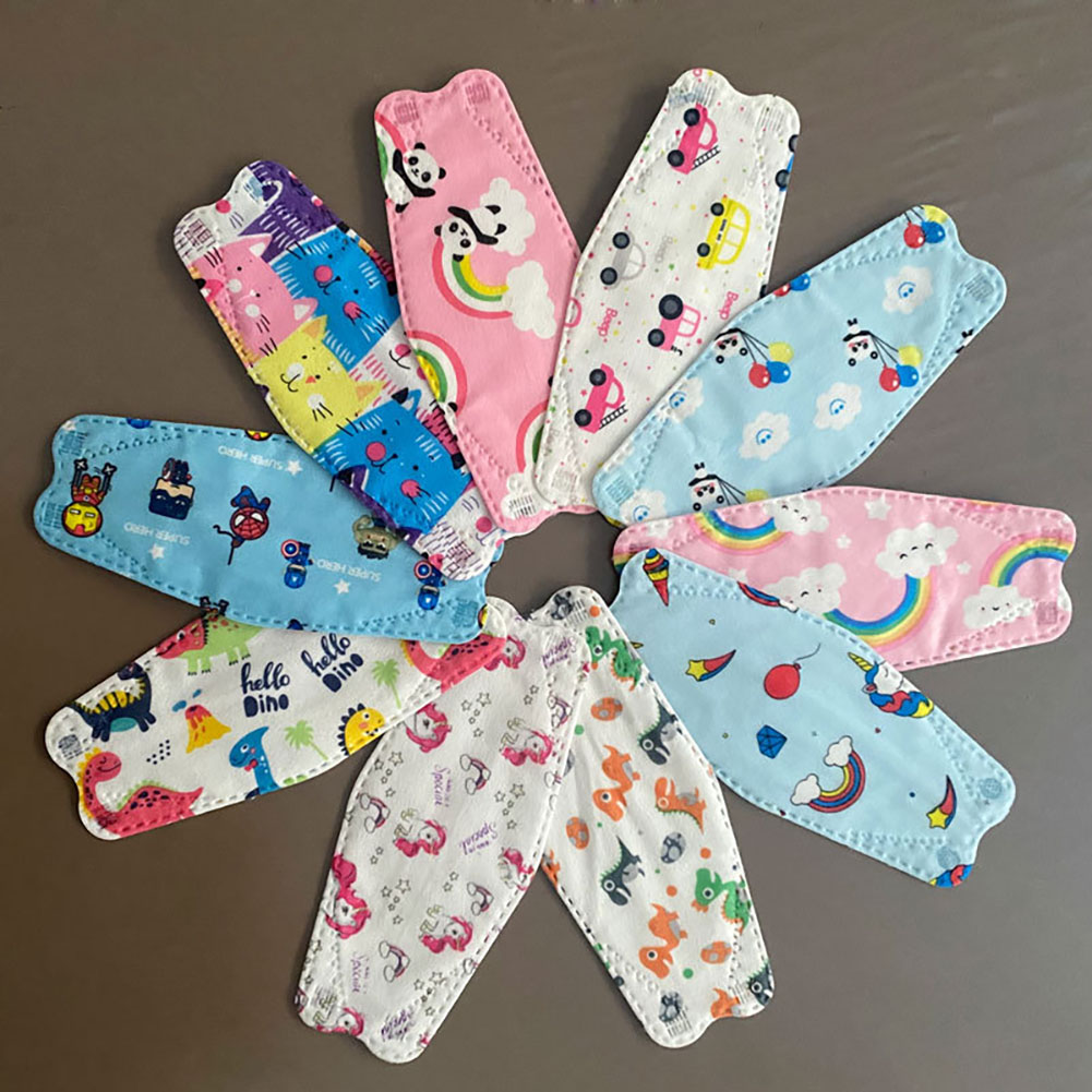 Queenki【หน้ากากฟรี】10ชิ้น KF 94หน้ากากเด็ก4-12ปีที่มีคุณภาพสูงฆ่าเชื้อ ...