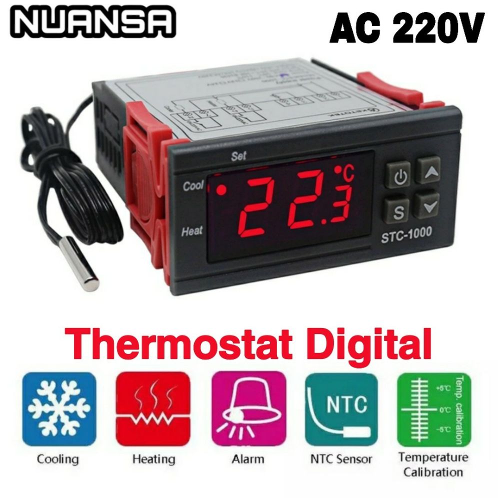 220V Termostat Thermostat Digital STC 1000 Suhu Controller Incubator ...