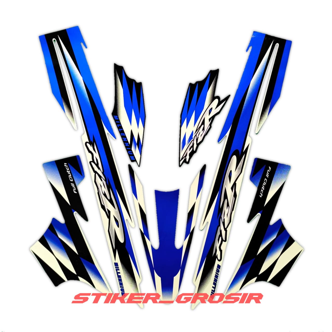 STIKER STRIPING LIS BODY F1ZR FIZ R MILENIUM PUTIH BIRU STANDAR ...