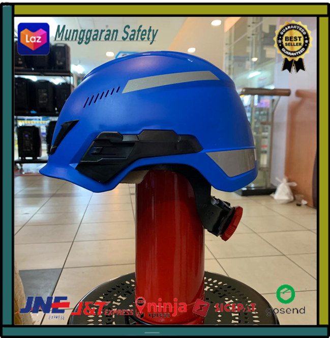 Helm MSA V-Gard H1 Safety Helmet Climbing Trivent Fastrcak Lokal Biru ...