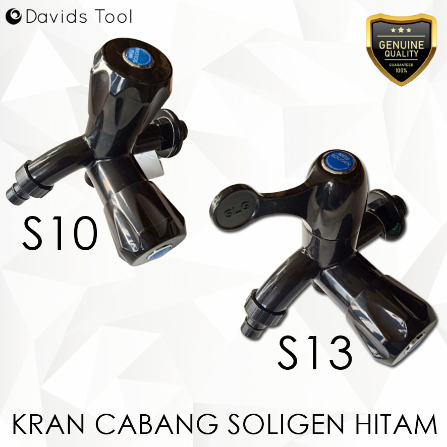 Soligen Kran Cabang Shower Keran Double Dobel Pvc Plastik Hitam ...