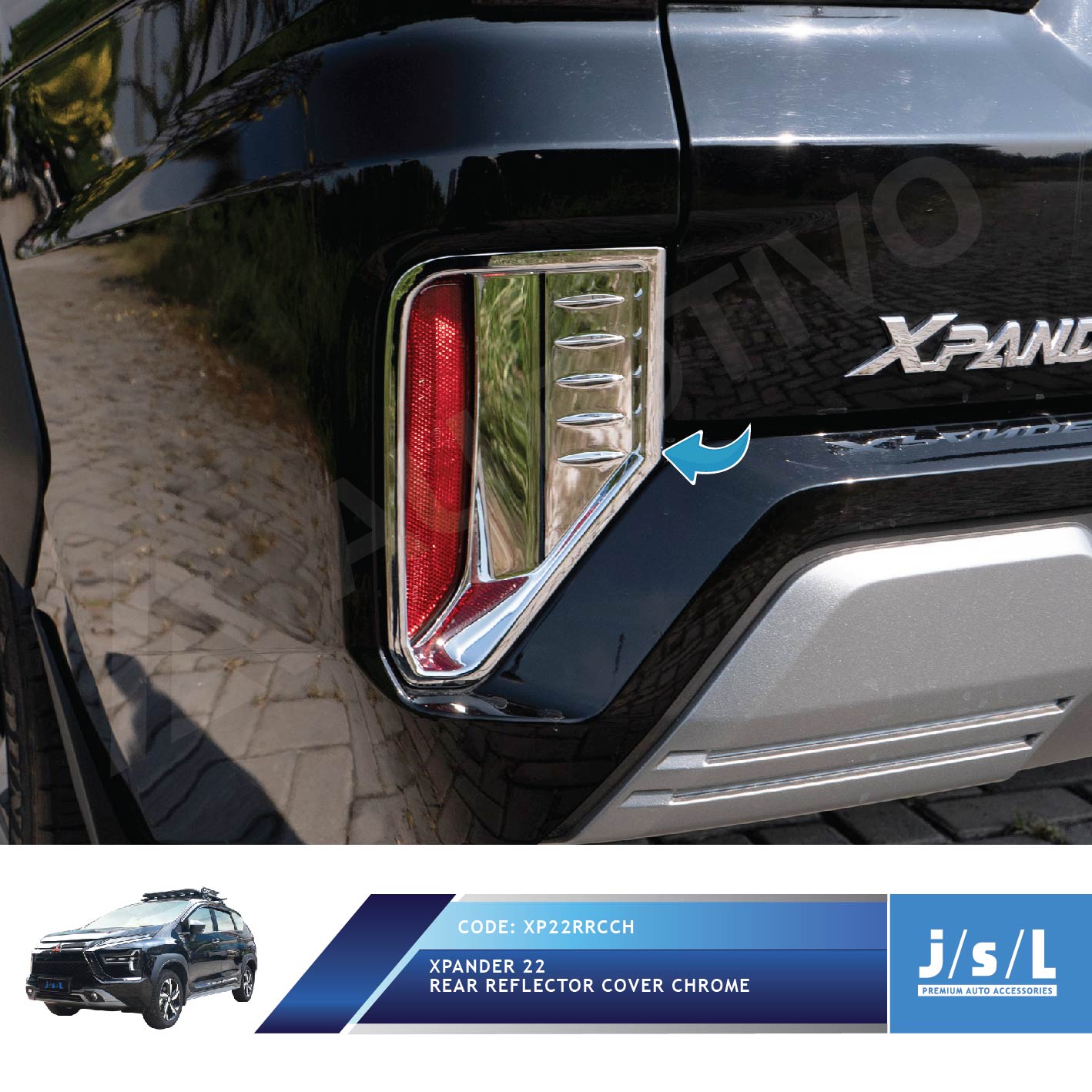 Xpander 2022 Cover Reflektor Krom JSL Rear Reflector Cover Chrome ...