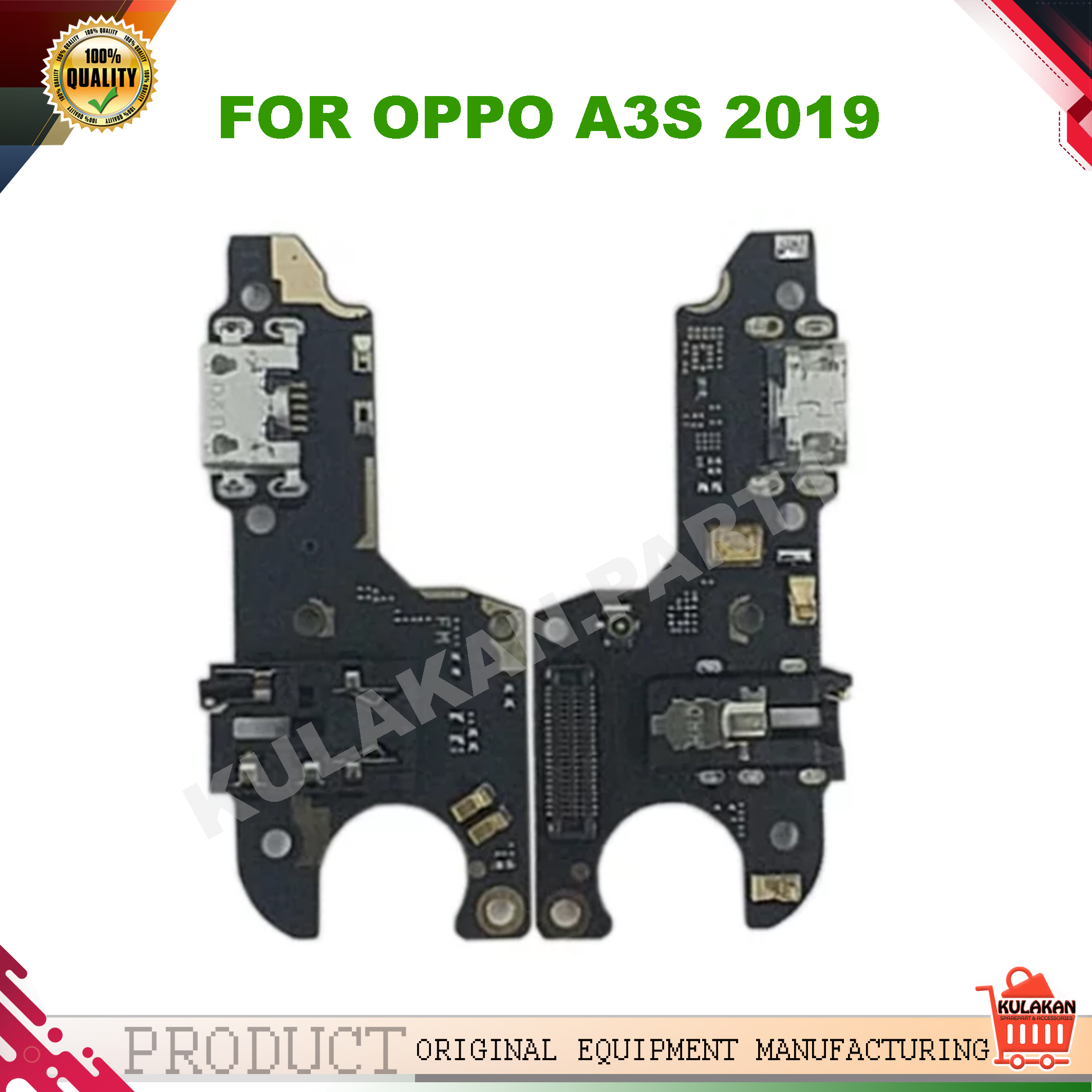 UI BOARD-CONNECTOR CHARGE-MIC-HANDSFREE PAPAN CAS OPPO A3S 2019 ...