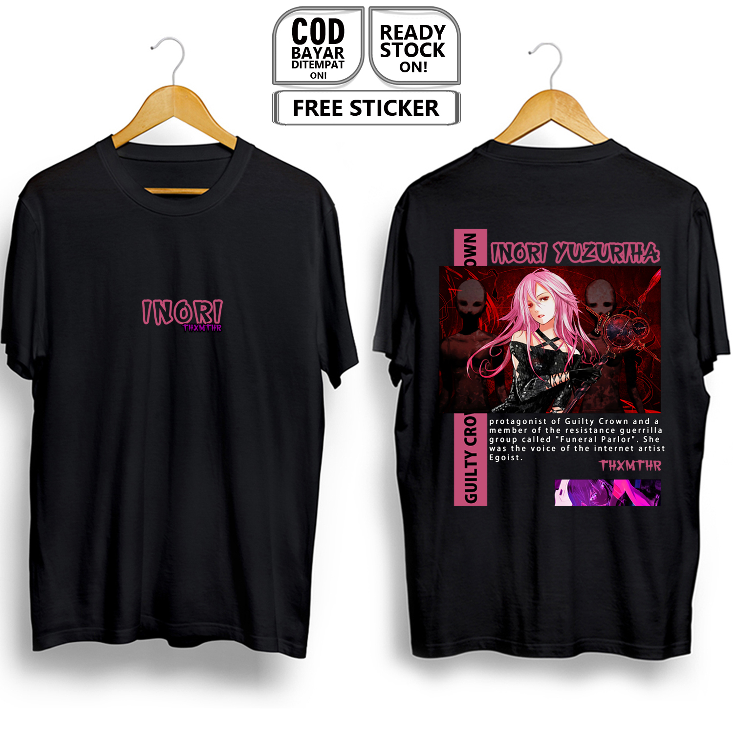 KAOS INORI YUZURIHA GUILTY CROWN FUNERAL PARLOR WAIFU ANIME MANGA SHU ...