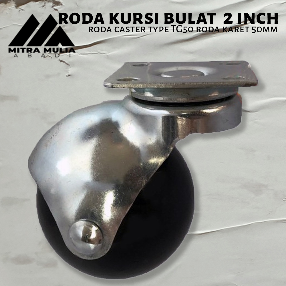 Roda Kursi Bulat 2 Inch Roda Caster 1pcs Type TG50 Roda Karet 50mm ...