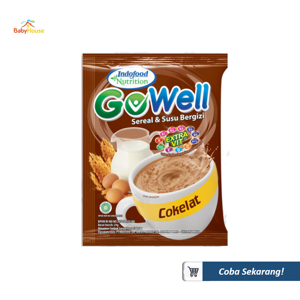 Gowell Sereal Susu Coklat/Taro/Vanilla/Kacang Hijau 29 gram | Lazada Indonesia