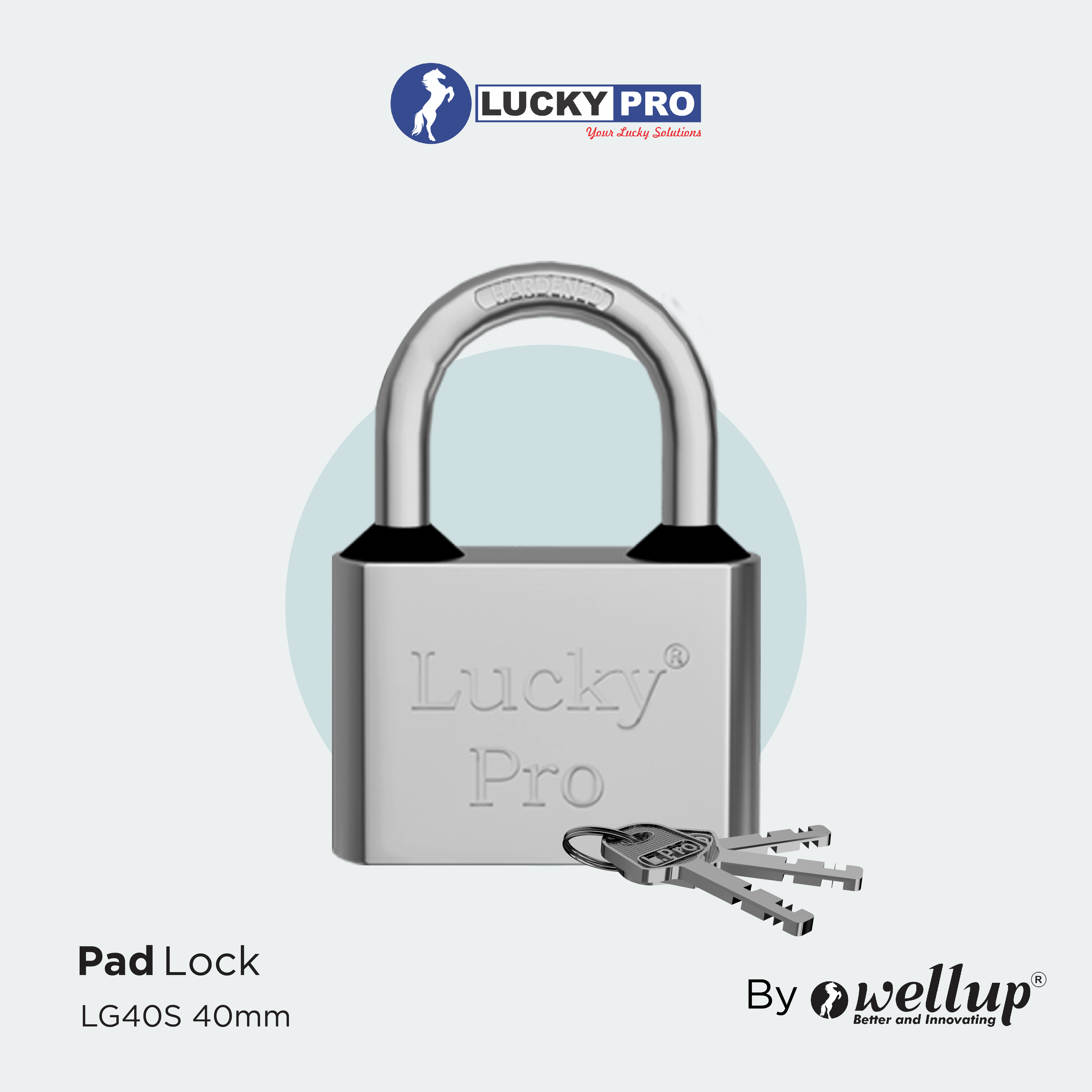 LuckyPro Kunci Gembok Padlock Key Pagar Pintu Rumah Besi Leher Pendek ...