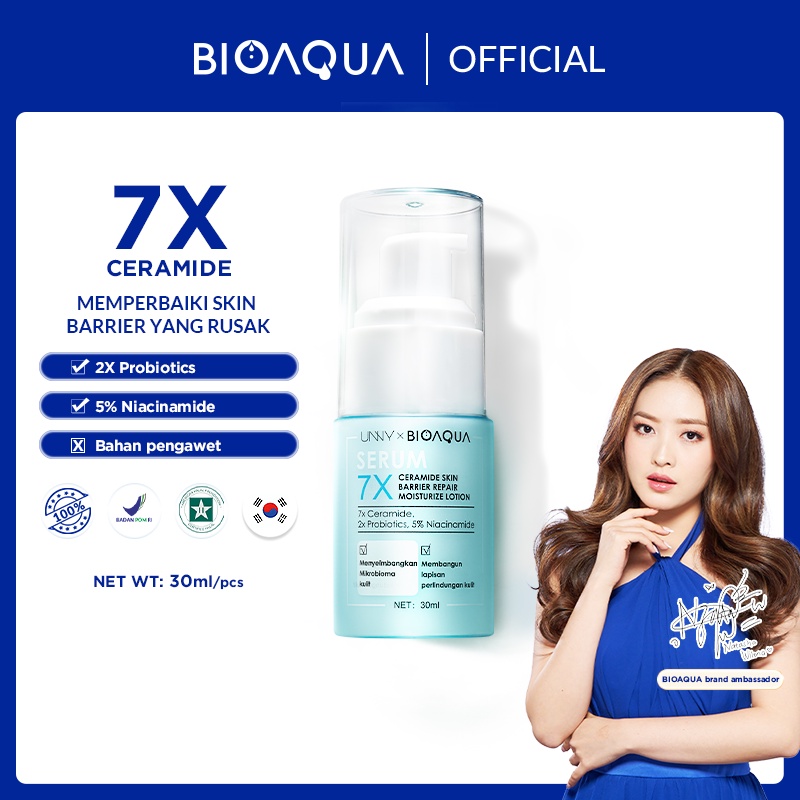 BIOAQUA 7X Ceramide Serum Skin Barrier Repair Moisturizer Lotion Wajah 30ml Glowing Hydrating ...