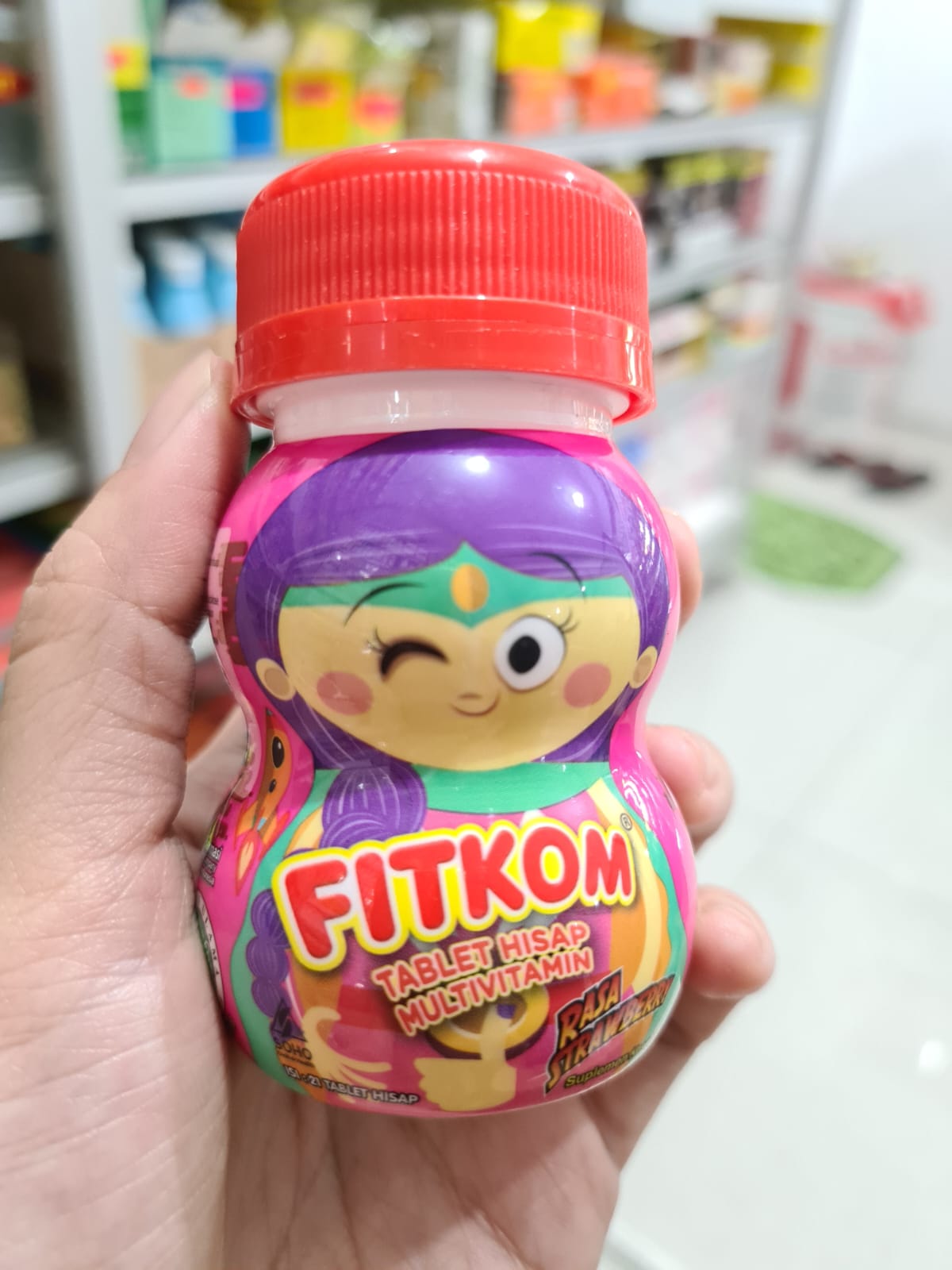 FITKOM VITAMIN ANAK RASA STRAWBERRY - TABLET HISAP ISI 21 TABLET ...