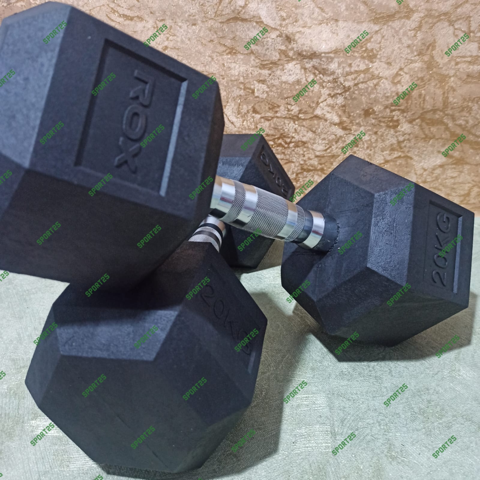 Dumbell Dumbel Dumbbel Dambel Hex Hexagonal Rubber ROX 20 Kg ORIGINAL ...