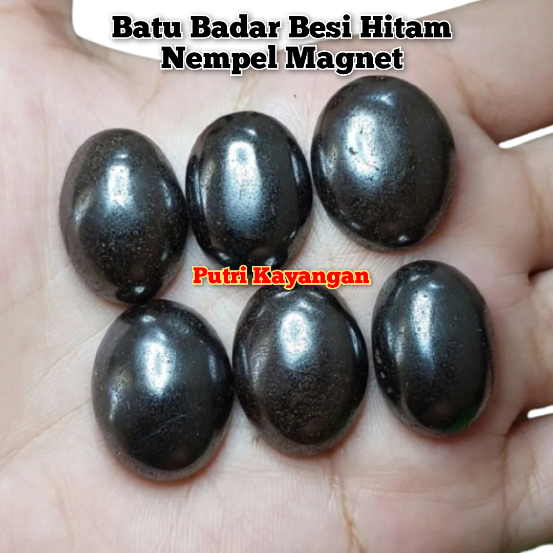 Batu Akik Badar Besi Nempel Magnet Warna Hitam Asli | Lazada Indonesia